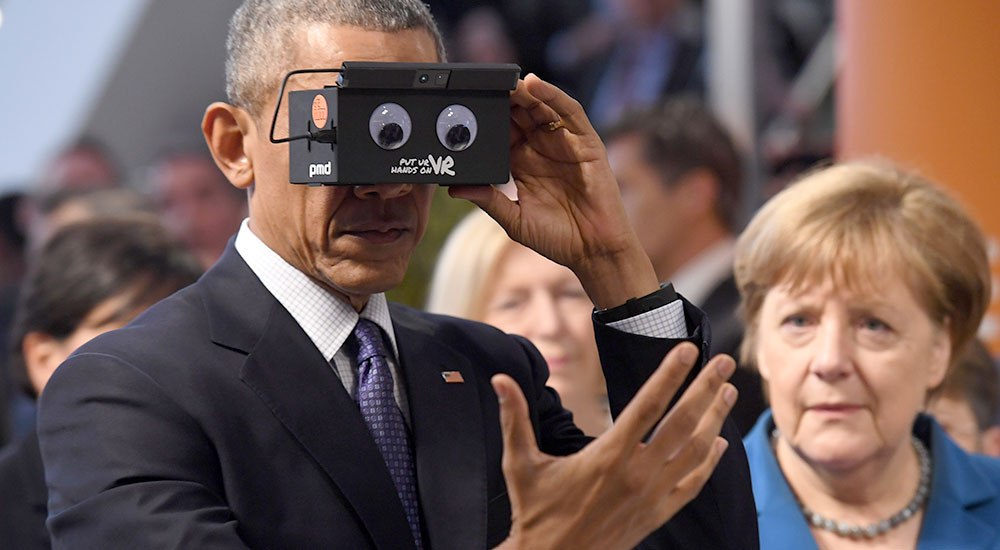 Obama in Hannover - Messerundgang in 360 Grad